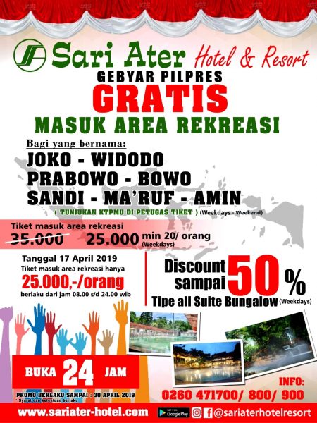 Sari Ater dan Taman Mini Gratiskan Tiket Masuk - Nusae